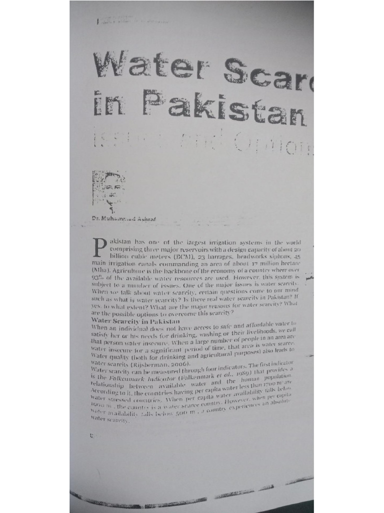Water Scarcity in Pakistan | PDF