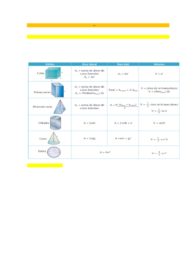 VOLUMEN DE FIGURAS TRIDIMENSIONALES - GRADO NOVENO | PDF