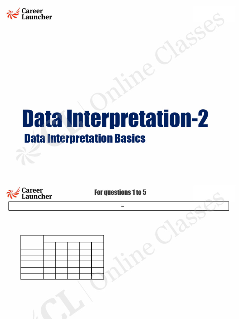 DI 2 (Q) - Data Interpretation Basics | PDF | Expense | Economies
