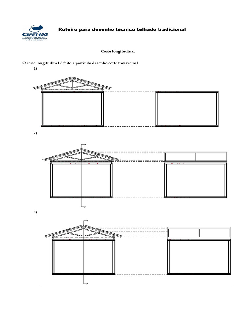 Desenho Técnico de Corte de Telhado | PDF