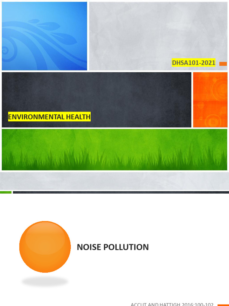 Environmental Health - 2 Noise Pollution | PDF | Noise | Sound