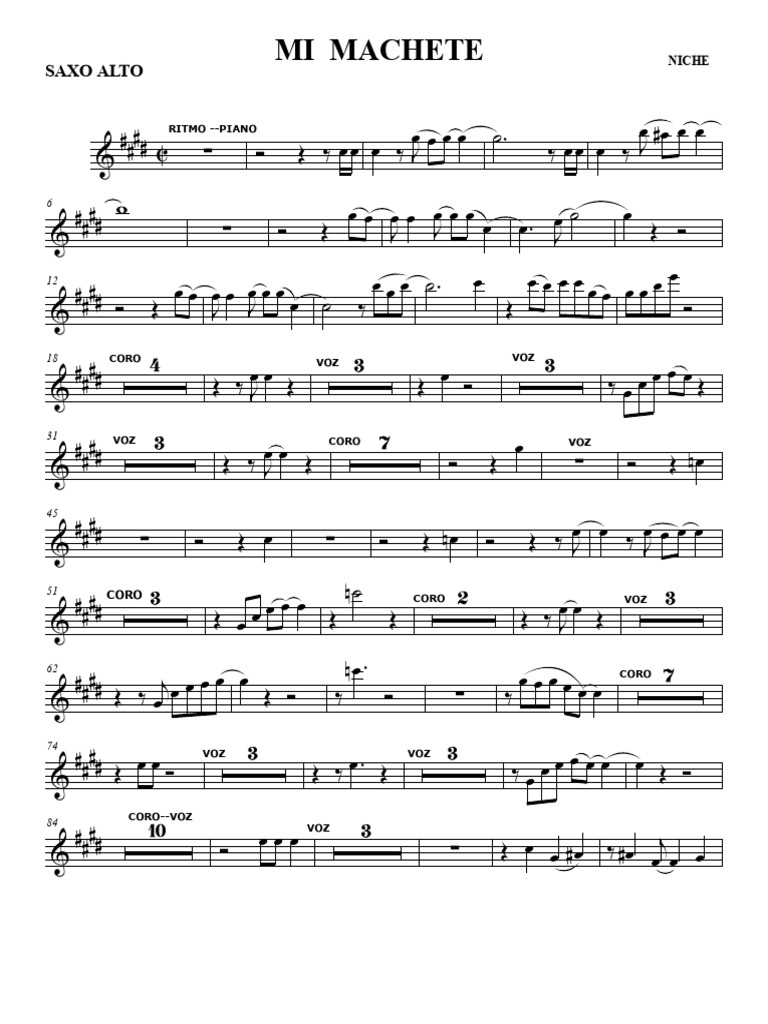 Saxo Alto Mi Machete | PDF