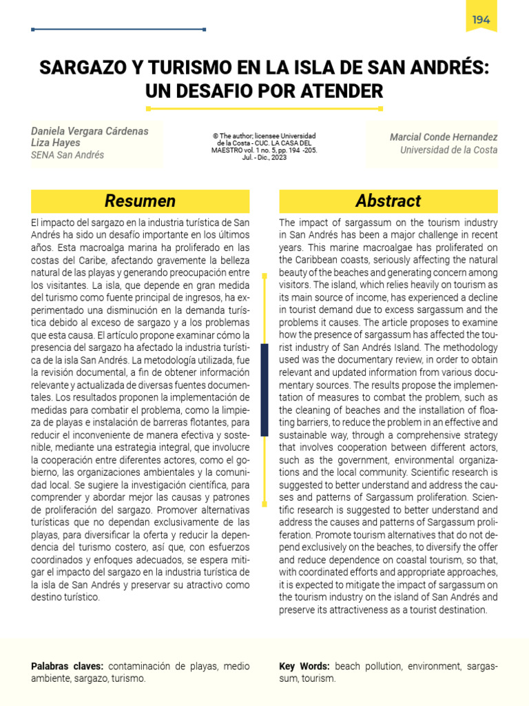 Sargazo y Turismo en La Isla de San Andrés | PDF | Turismo | México