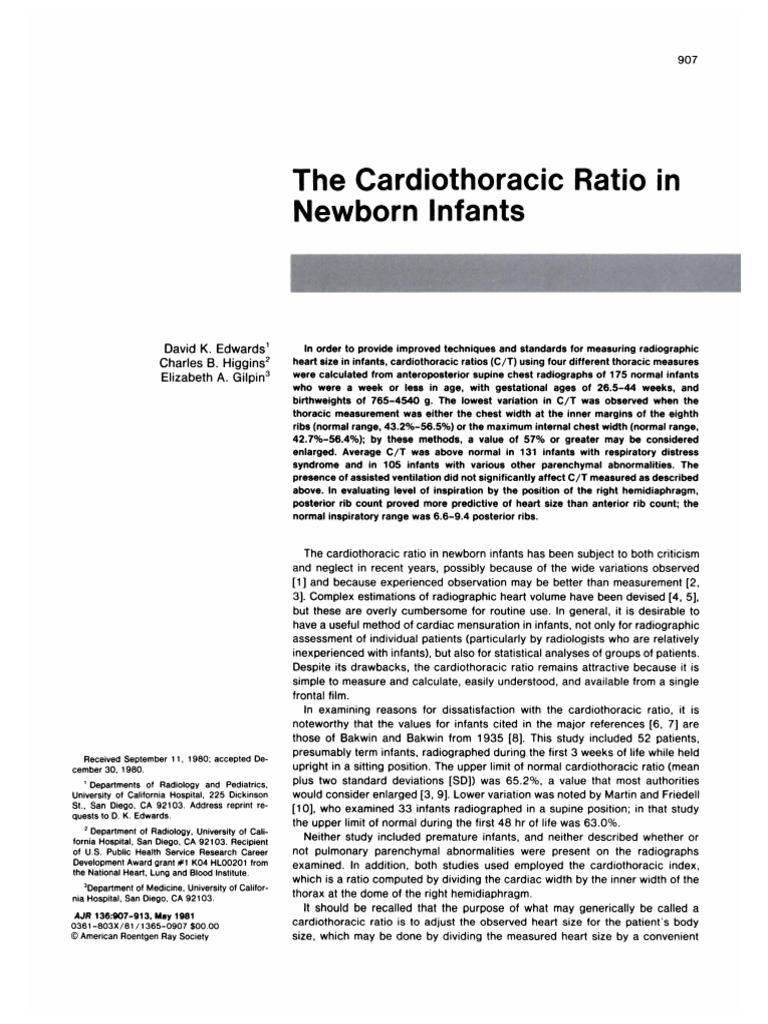 Cardiothoracic Ratio | PDF | Thorax | Heart