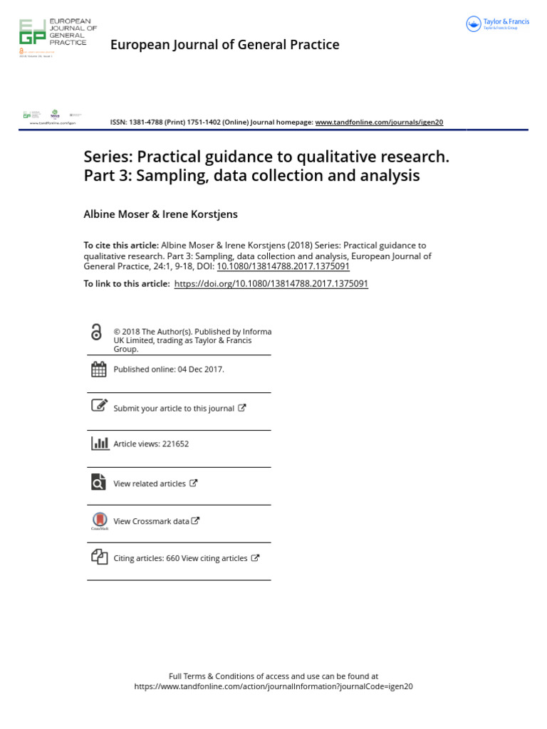 Series Practical Guidance To Qualitative Research. Part 3 Sampling Data ...