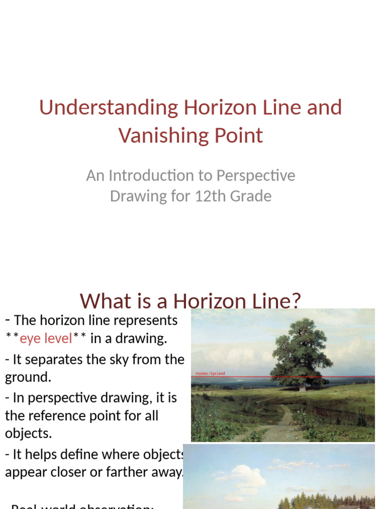 Vanishing Point Horizon Line Lesson | PDF