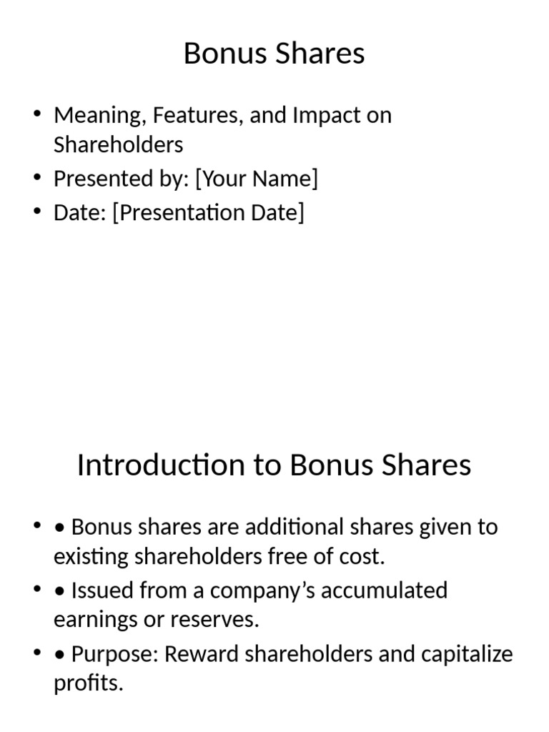 Understanding Bonus Shares: Benefits & Impact | PDF
