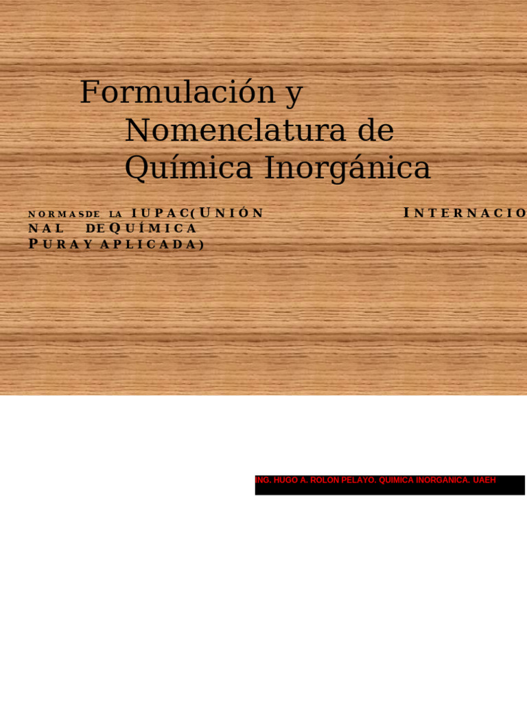 Unidad 5 Formulacion Quimica Inorganica | PDF | Compuesto inorgánico | Compuestos químicos