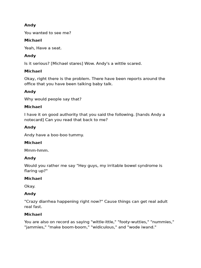 The Office Season 6 Episode 12 Script | PDF | Television Series ...