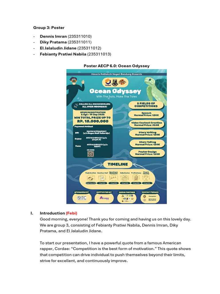 Presentation Script - Poster | PDF