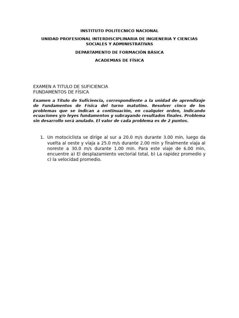 ETS Examen Ejemplo | PDF