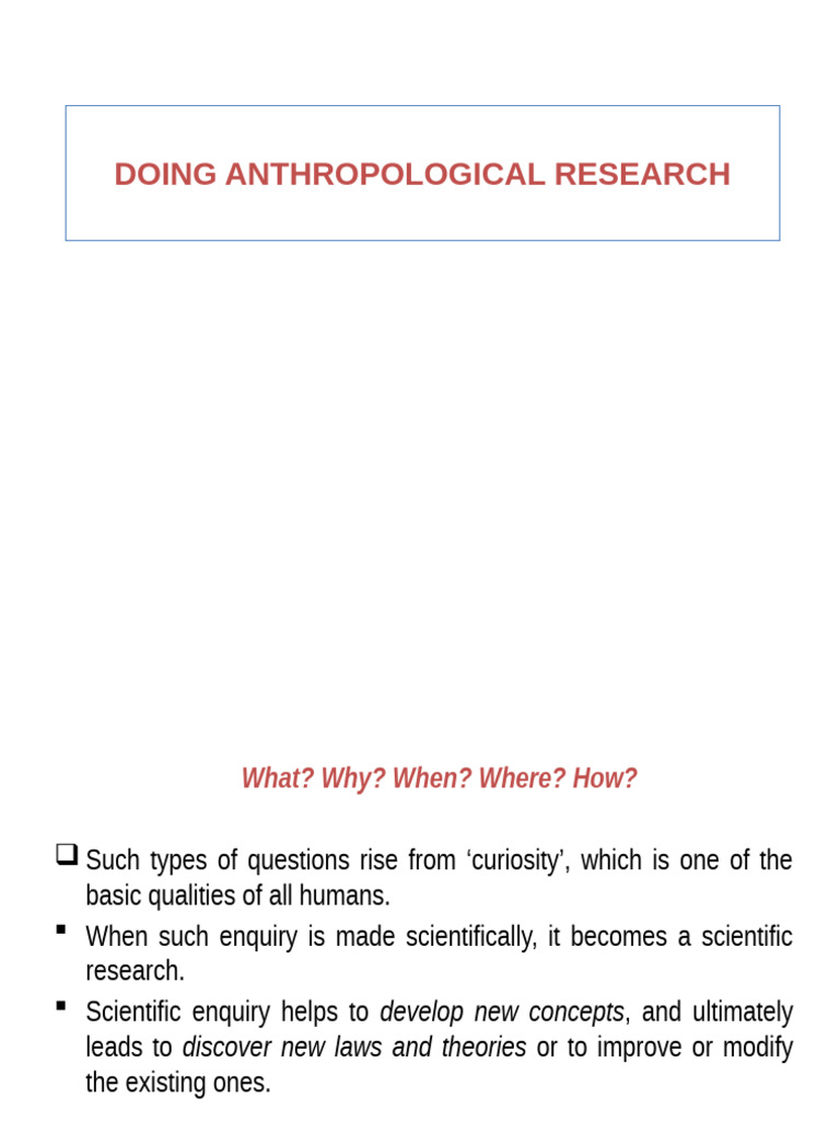 Doing Anthropological Research | PDF | Scientific Method | Science