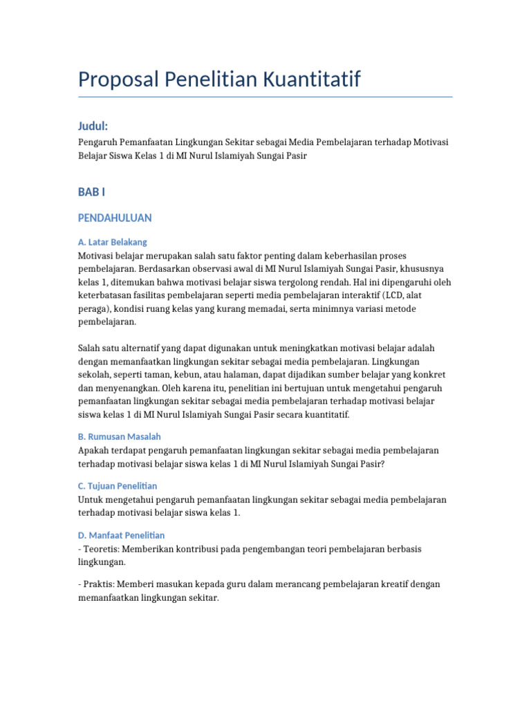 Proposal Penelitian Kuantitatif Audina Agustin | PDF