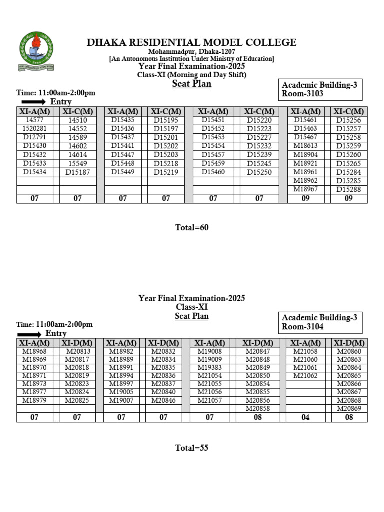 Updated Seat Plan | PDF
