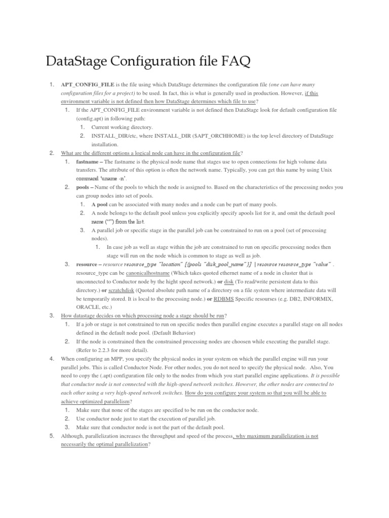 Datastage Configuration File Pdf Parallel Computing Sas Software