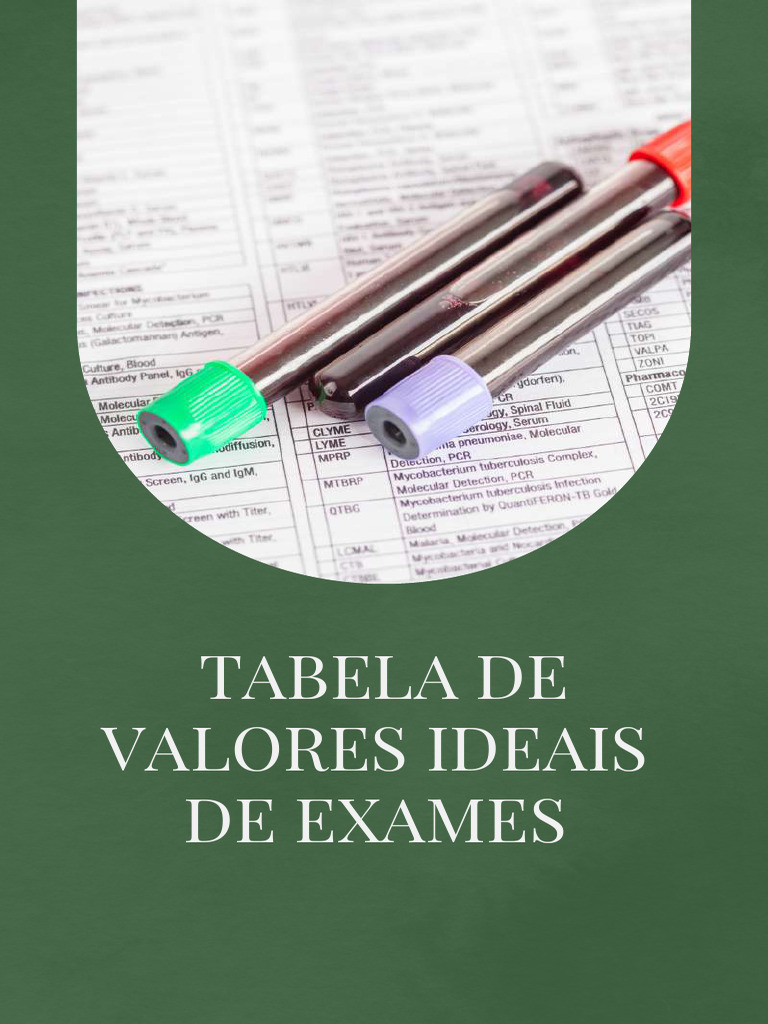 9.1 Acesse A Tabela de Valores Ideais de Exames Laboratoriais. | PDF | Especialidades médicas ...
