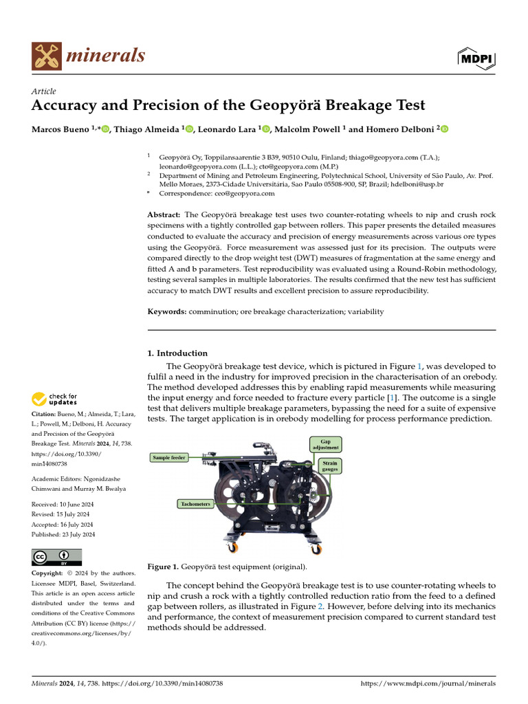 Accuracy and Precision of The Geopyora Breakage Test | PDF | Accuracy ...