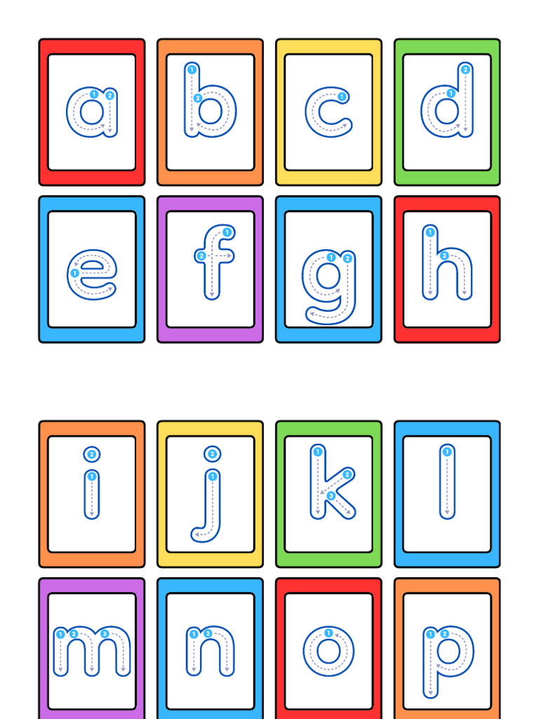 Alphabet Tracing Letter Formation Flashcards in Simple Bold Style | PDF