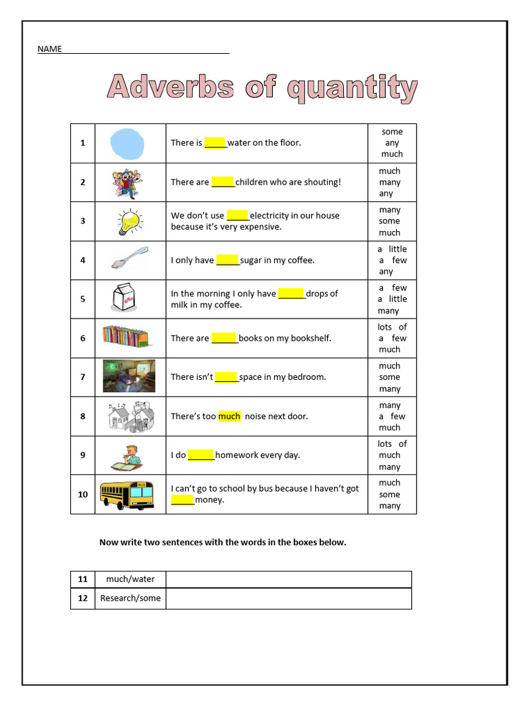 Adverbs of Quantity Guide 1 | PDF