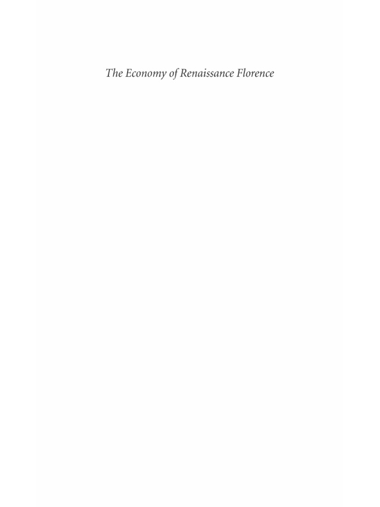 The Economy of Renaissance Florence | PDF | Cost Of Living | Banks