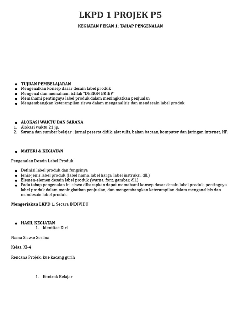 LKPD-1 Serlina P5-X-XI Kewirausahaan.docx_20250423_082628_0000 | PDF