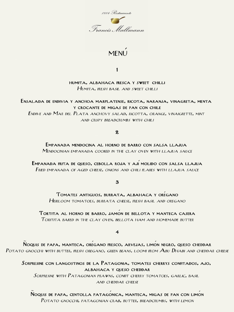Menu 1884 | PDF