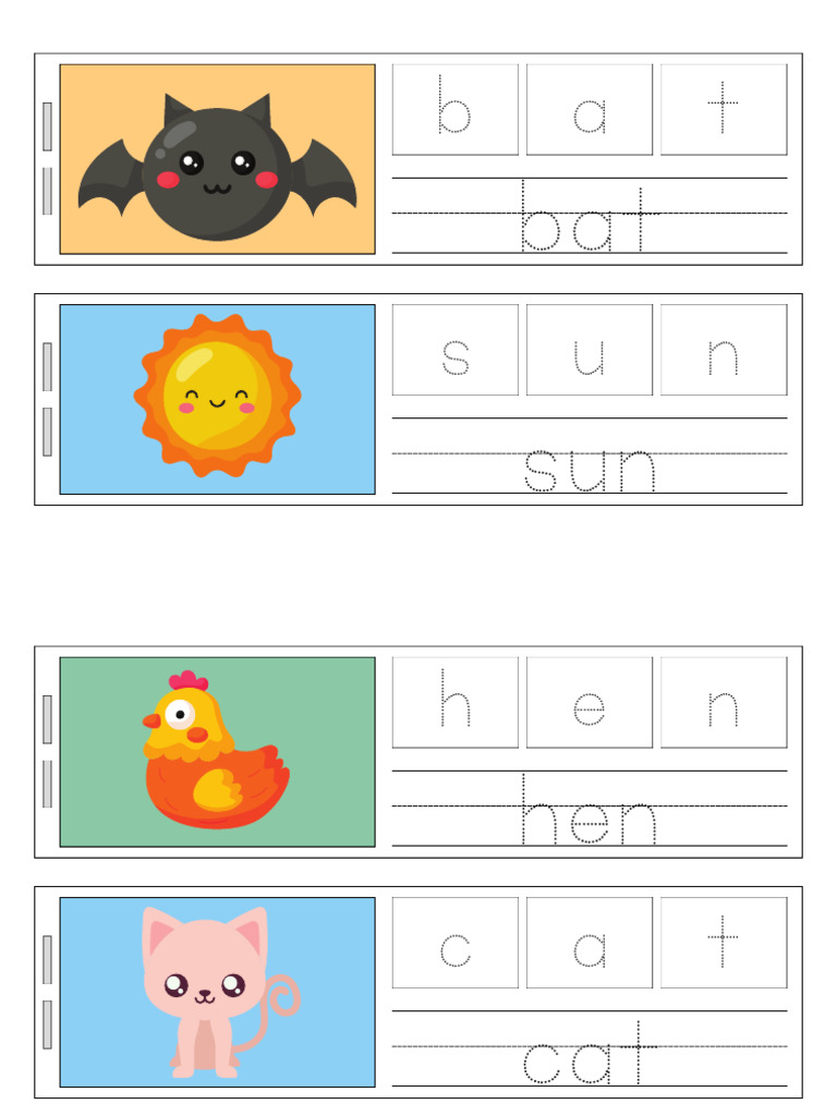 Colorful CVC Writing Flipbook Flashcards | PDF