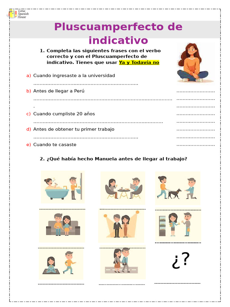 Pluscuamperfecto de Indicativo | PDF