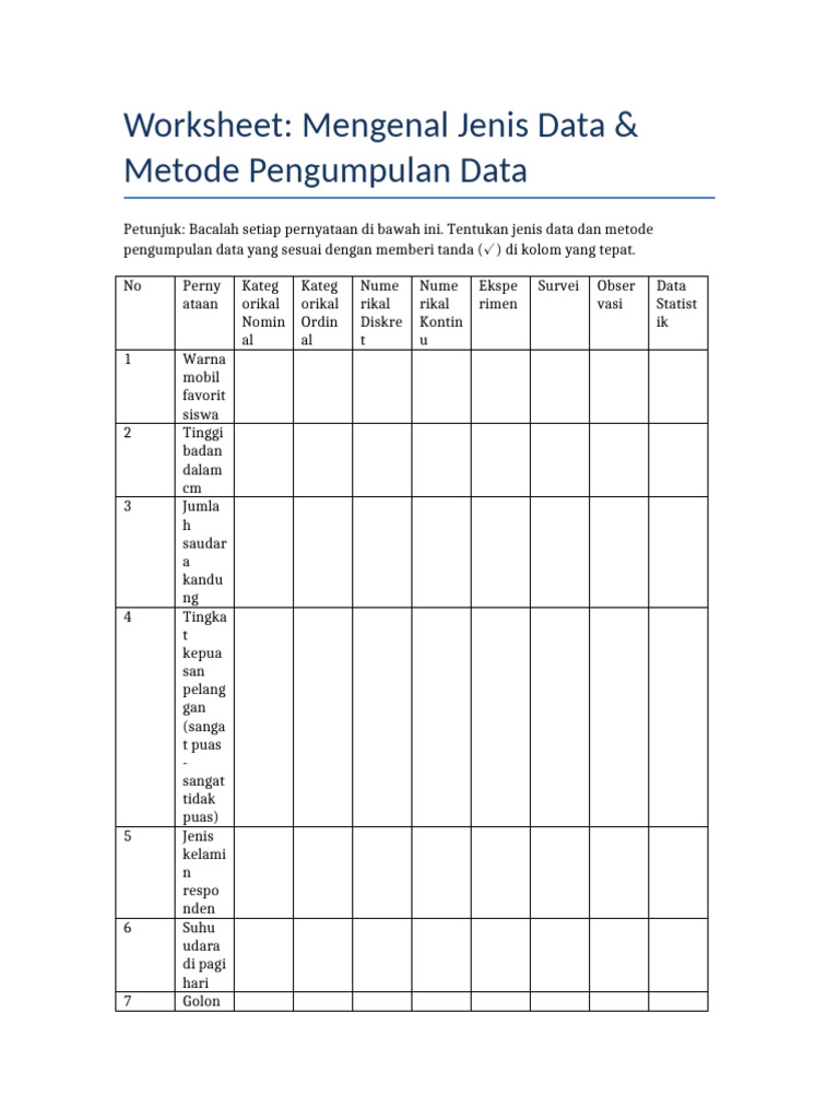Jenis Data dan Metode Pengumpulan | PDF