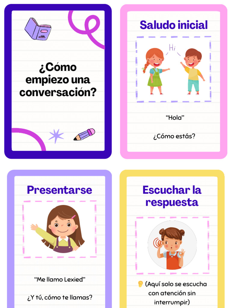 Tarjetas de Conversación de Habilidades Sociales | PDF