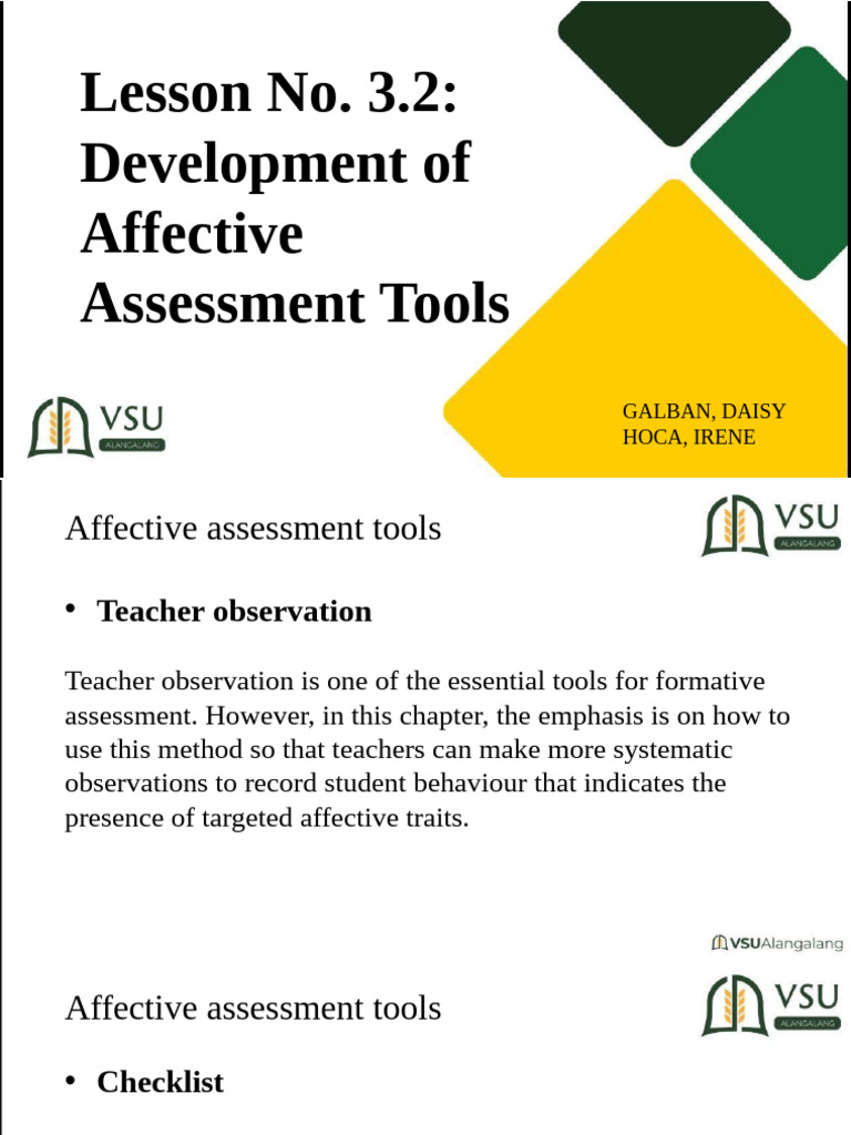 PRed 161 Development of Affective Assessment Tools | PDF | Social ...