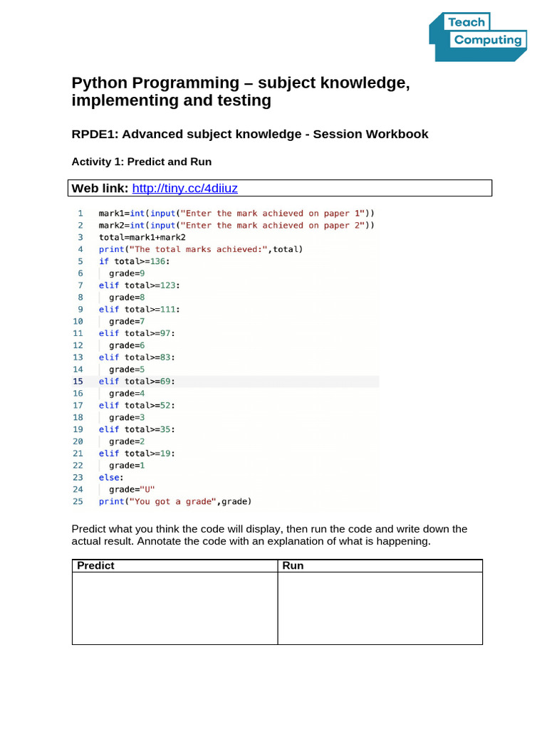 Session 1 Activity Booklet | PDF | Annotation | Computing