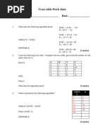 Trace Tables With Answers - Updated | PDF | Control Flow | Algorithms