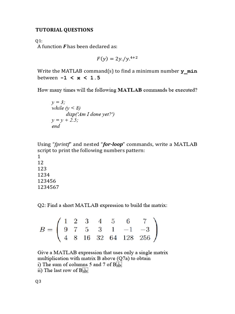 Student L500 Tutorial and Assignment | PDF | Matlab | Function ...