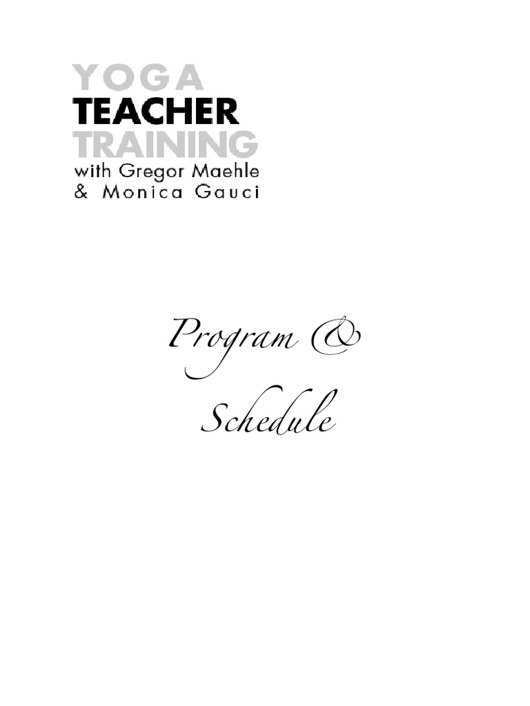 200-Hour Online TT Schedule | PDF