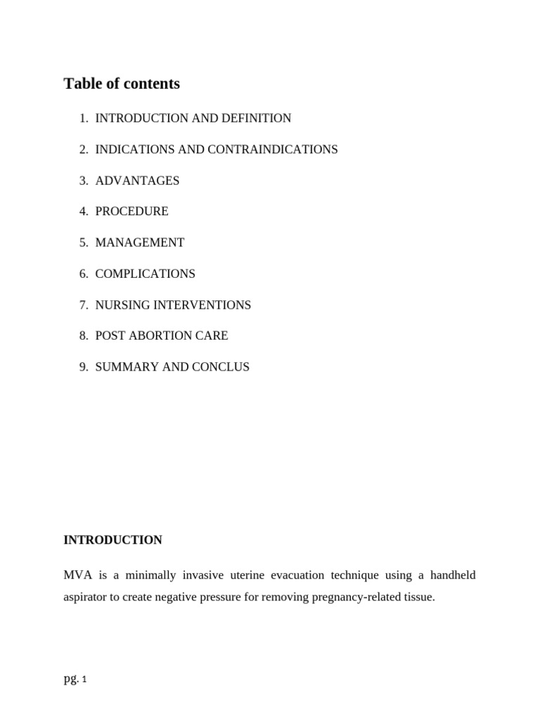 manual vacuum aspiration (MVA) | PDF | Clinical Medicine | Obstetrics