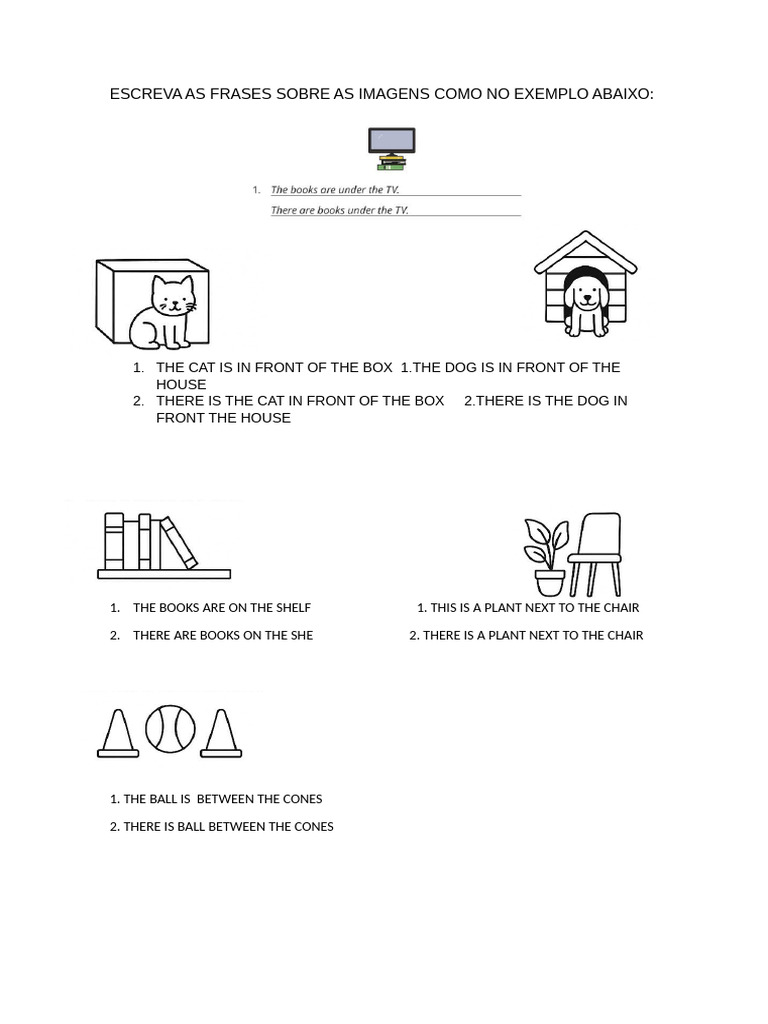 Preposition of Place + There Is Are | PDF | Chair | Bookcase