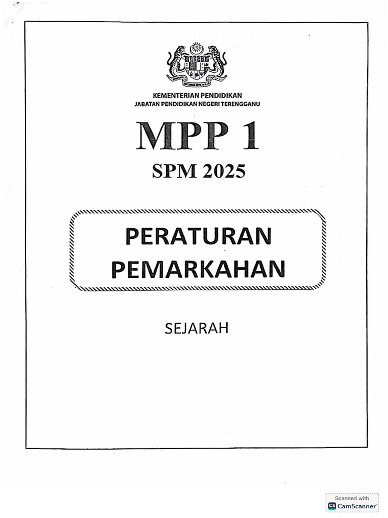 Peraturan Pemarkahan Mpp 1 Spm 2025 (Sej | PDF