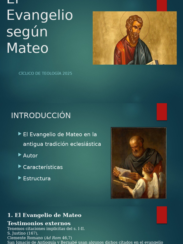 Teología del Evangelio de Mateo 2025 | PDF | Evangelio de Mateo | Jesús