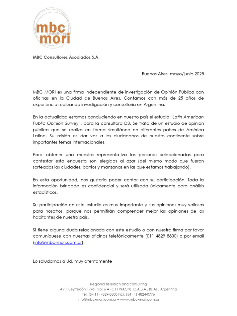 Carta para Entrevistados - D3 W8 | PDF