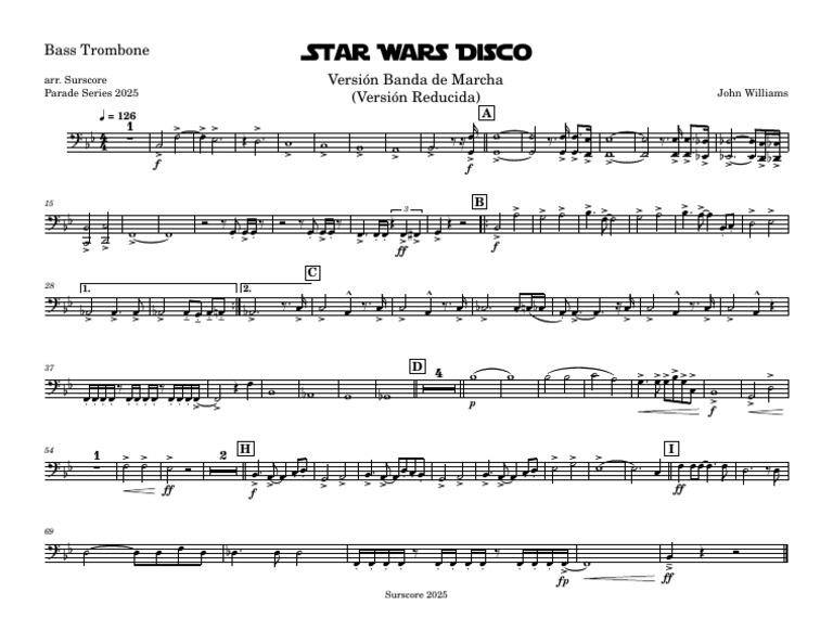 Star Wars Disco Reducida-Bass - Trombone | PDF