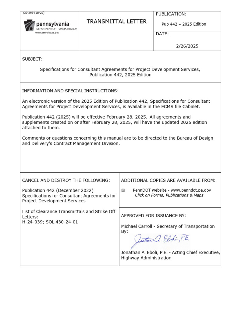 Pub 442 - 2025 Edition PennDOT Safe Harbor | PDF | Offer And Acceptance ...