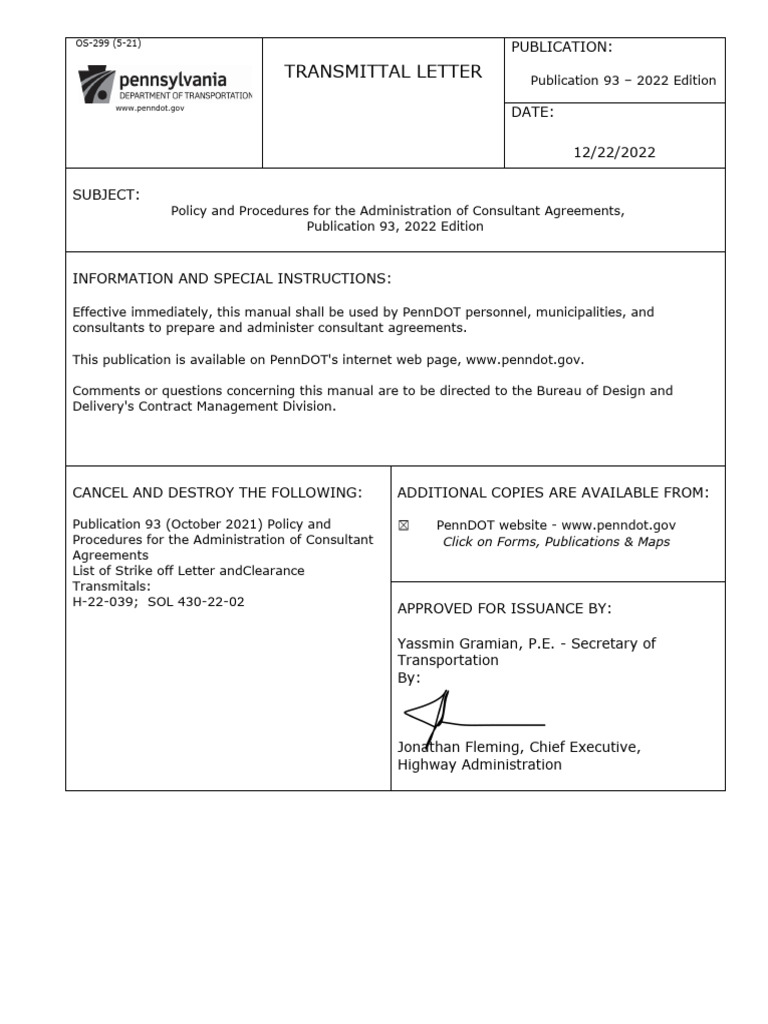 PennDOT Safeharbor Guidance PUB 93 | PDF | Business