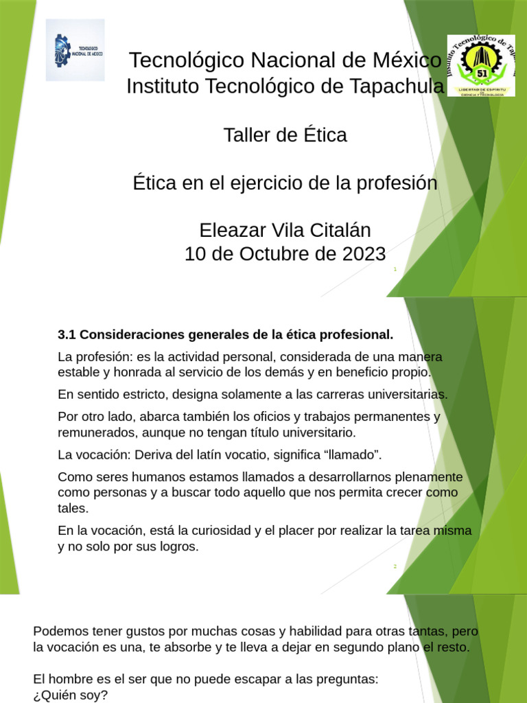 Presentación Tema 1 Tarller de Ética(1) | PDF | Moralidad | Comportamiento