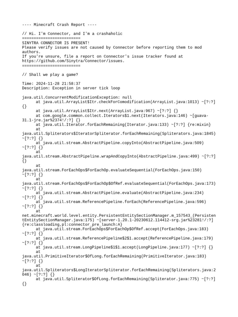 Crash 2024 11 28 - 21.58.37 Server | PDF | Central Processing Unit | Java Virtual Machine