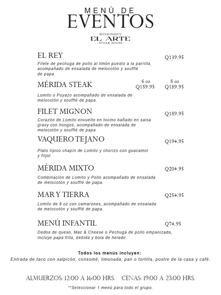 Menú de Eventos17022025 | PDF | Cocina | Alimentos