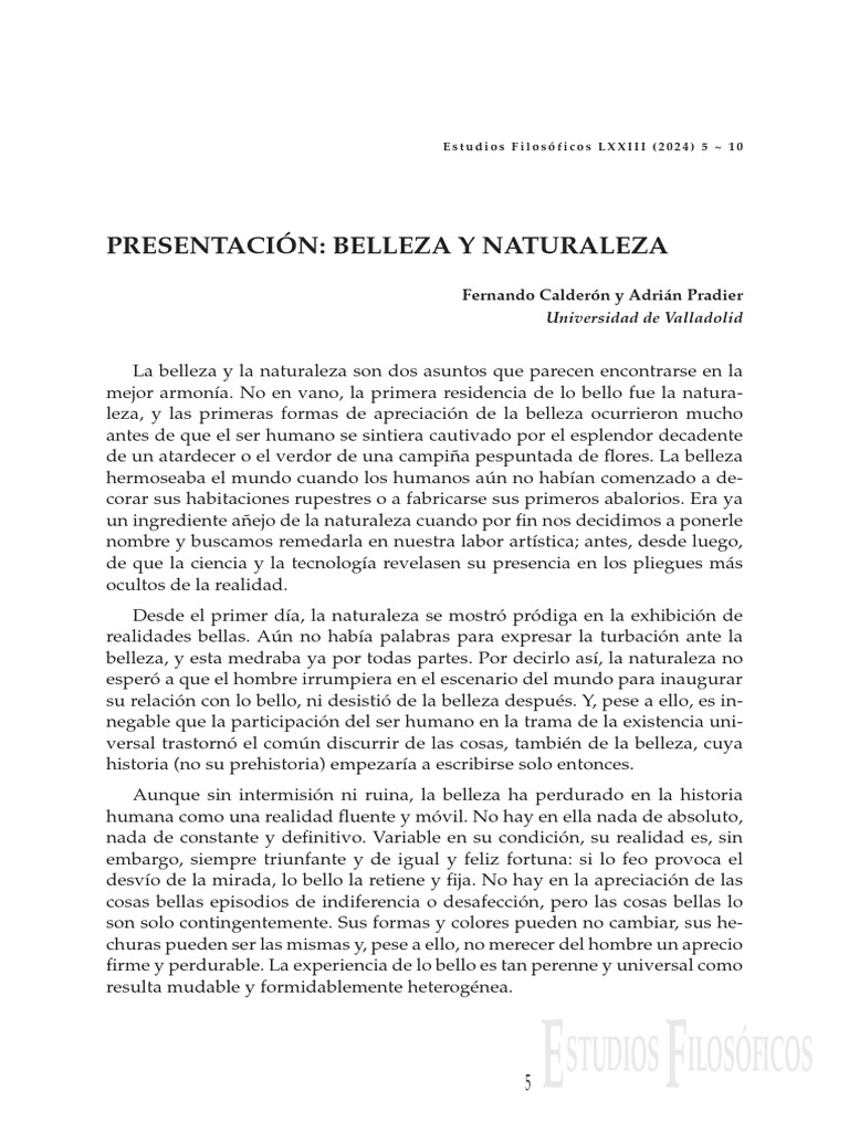 Belleza en la Naturaleza y su Filosofía | PDF | Belleza | Immanuel Kant
