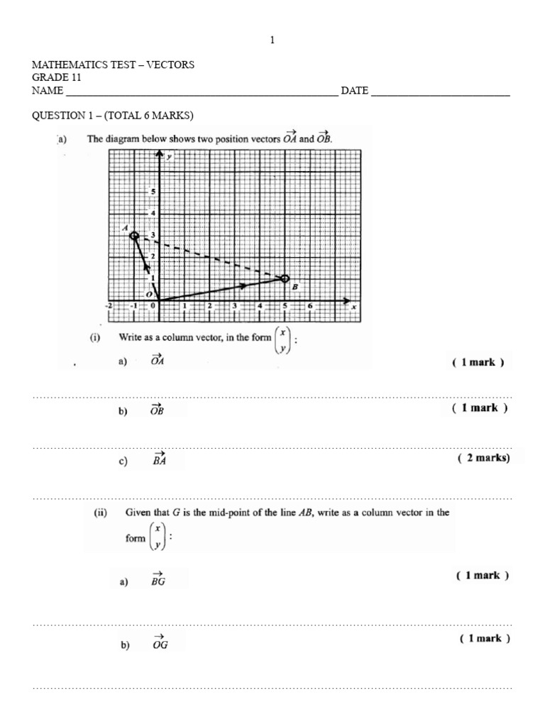 Math Test Vectors - Student | PDF