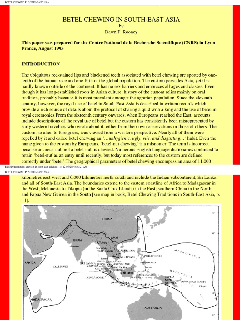 Betel Chewing Traditions in Southeast Asia | PDF | Human Tooth ...