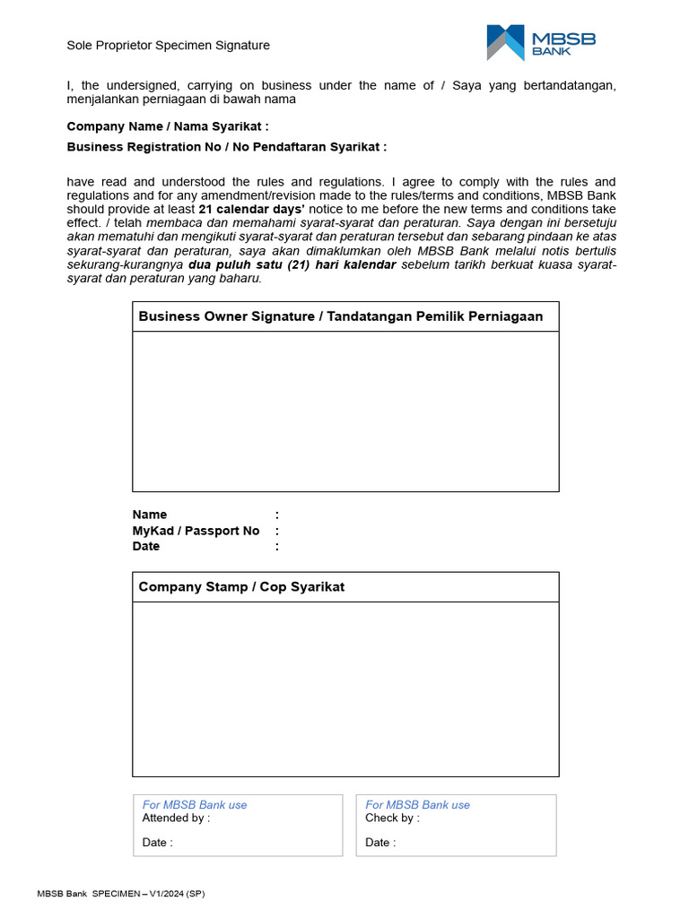 Sole Prop Company Stamp Template | PDF